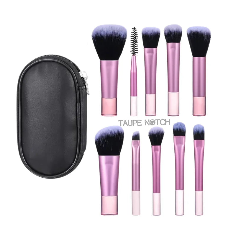 Shein Makeup Brush Set Along with Pouch – Taupe Notch